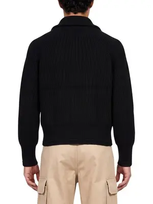 ENTIRE STUDIOS Ribbed-knit Raglan-sleeve Cardigan