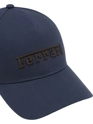 FERRARI Cotton Twill Baseball Cap With Embroidered Logo