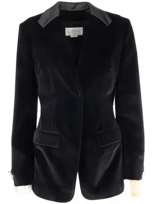 GENNY Crystal-embellished Velvet Jacket - Black
