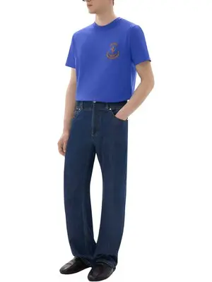 FERRARI Cotton T-shirt With Embroidered Logo