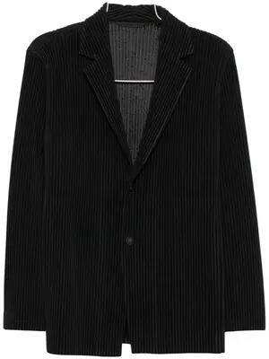 Issey Miyake Pleated Notch-lapel Blazer - Black