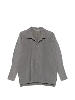 Issey Miyake Pleated Polo Shirt - Grey
