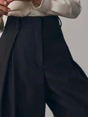 The Fold Clever Wool Blend Cortona Pleat Trousers