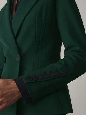The Fold Clever Wool Blend Romano Jacket - Green