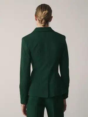 The Fold Clever Wool Blend Romano Jacket - Green