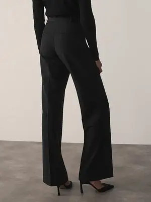 The Fold Clever Wool Blend Alzira Trousers - Black