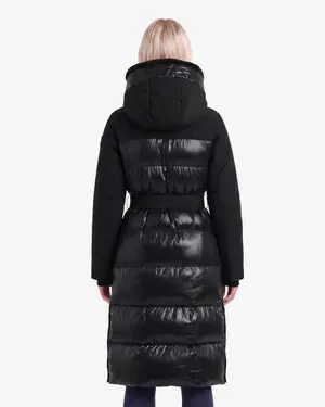 ALPENHAUS Valezia Belted Maxi Length Puffer Coat - Black