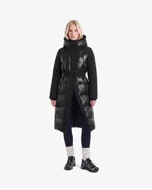 ALPENHAUS Valezia Belted Maxi Length Puffer Coat - Black