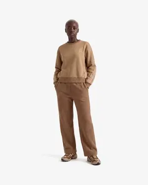 ALPENHAUS Montiel Relaxed Crewneck With Faux Faux Sherling Inserts - Camel