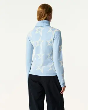 Perfect Moment Star Dust Merino Wool Sweater - Cloud Blue