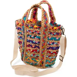 MATR BOOMIE Mini Chindi Tote With Adjustable Strap Upcycled Fabric