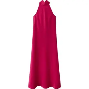 Mango Satin Halter Neck Dress