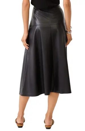 Karen Kane Faux Leather Midi Skirt