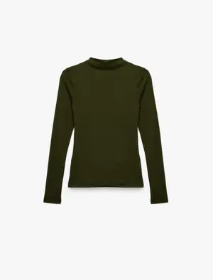 Koton Regular Fit Long Sleeve Ribbed Mock Neck Top