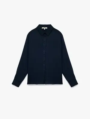 Koton Long Sleeve Collared Satin Shirt