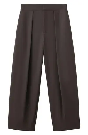 Mango Balloon Pleated Pants - Chocolate