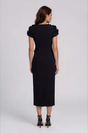 Rene Ruiz Collection High Neck Crepe Cocktail Dress