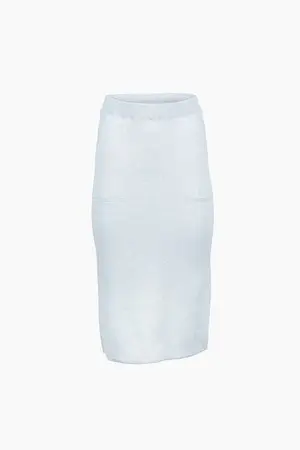 Kinross Cashmere Doubleknit Skirt Sky