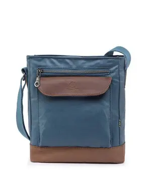 TSD BRAND City Light Coated Canvas Flap Crossbody Bag Kale