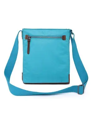 TSD BRAND City Light Coated Canvas Flap Crossbody Bag - Teal