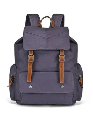 TSD BRAND Coast Ranch Canvas Laptop Backpack - Grey