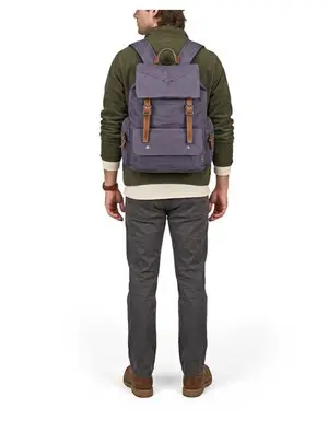 TSD BRAND Coast Ranch Canvas Laptop Backpack - Grey