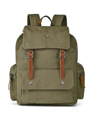 TSD BRAND Coast Ranch Canvas Laptop Backpack - Olive