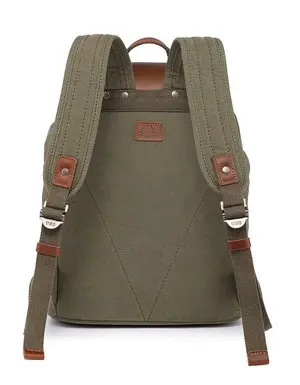 TSD BRAND Bigleaf Canvas Drawstring Backpack - Olive