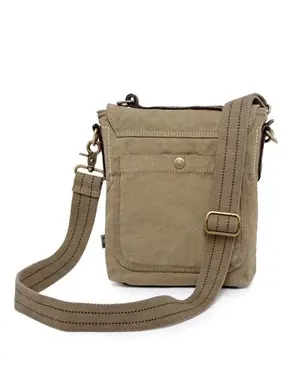 TSD BRAND Coastal Canvas Flap Crossbody Bag - Olive