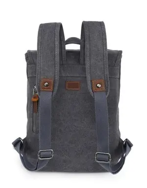 TSD BRAND Discovery Canvas Laptop Backpack - Grey