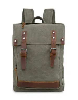 TSD BRAND Discovery Canvas Laptop Backpack Olive