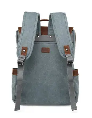 TSD BRAND Valley Hill Canvas Laptop Backpack - Teal