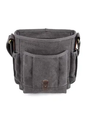 TSD BRAND Turtle Ridge Canvas Flap Crossbody Bag - Grey