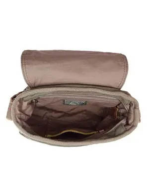 TSD BRAND Spring Palm Canvas Pocket Crossbody Bag - Olive