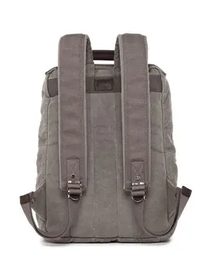 TSD BRAND Ridge Valley Canvas Laptop Backpack - Grey