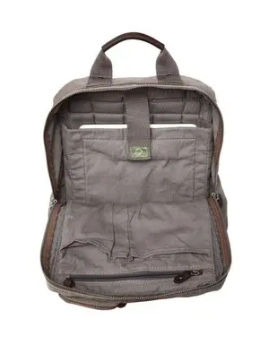 TSD BRAND Ridge Valley Canvas Laptop Backpack - Grey