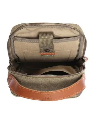 TSD BRAND Madrone Canvas Double Compartment Sling Bag - Olive