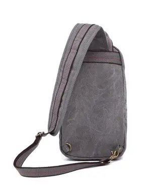 TSD BRAND Turtle Ridge Canvas Tablet Sling Bag - Grey