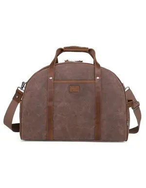 TSD BRAND Stone Creek Waxed Canvas Travel Bag - Brown