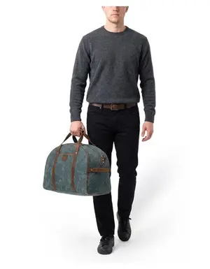 TSD BRAND Stone Creek Waxed Canvas Travel Bag - Teal