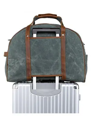 TSD BRAND Stone Creek Waxed Canvas Travel Bag - Teal