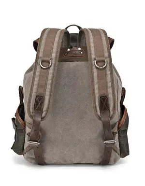 TSD BRAND Tapa Two Tone Canvas Drawstring Backpack