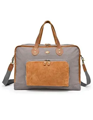 TSD BRAND Valley Oak Waxed Canvas Convertible Duffle Bag - Grey