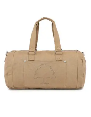 TSD BRAND Forest Canvas Pocket Duffle Bag - Khaki