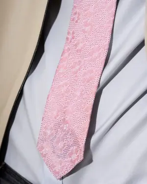 KNOTTERY & CO Sakura Leno Silk Tie - Pink