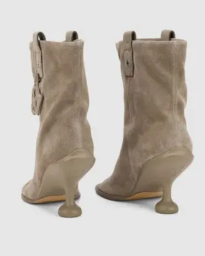 NAKED WOLFE Kindly Suede/leather Boots - Stone