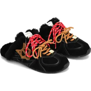 NAKED WOLFE Adorn Suede Slip-ons - Onyx