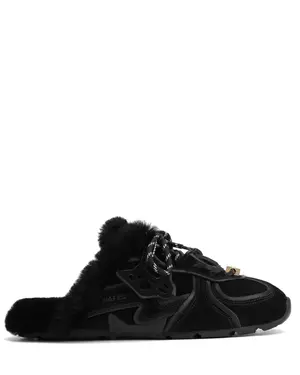 NAKED WOLFE Adorn Suede Slip-ons - Black