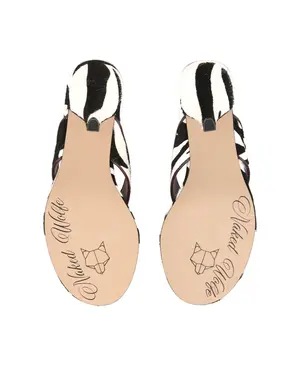 NAKED WOLFE Marley Pony Sandals - Zebra