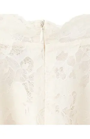 Mango Guipure Lace Puffed Sleeve Top